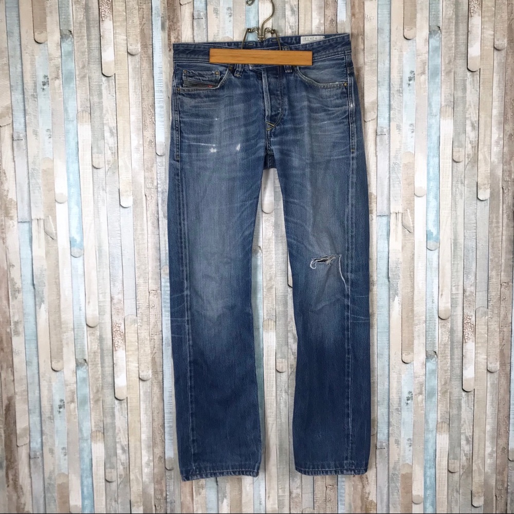 Diesel 29 Distressed Viker R Box Straight Jeans - Gem